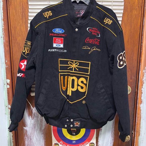 Nascar | Jackets & Coats | Nascar Black Jacket With Gold Logos | Poshmark